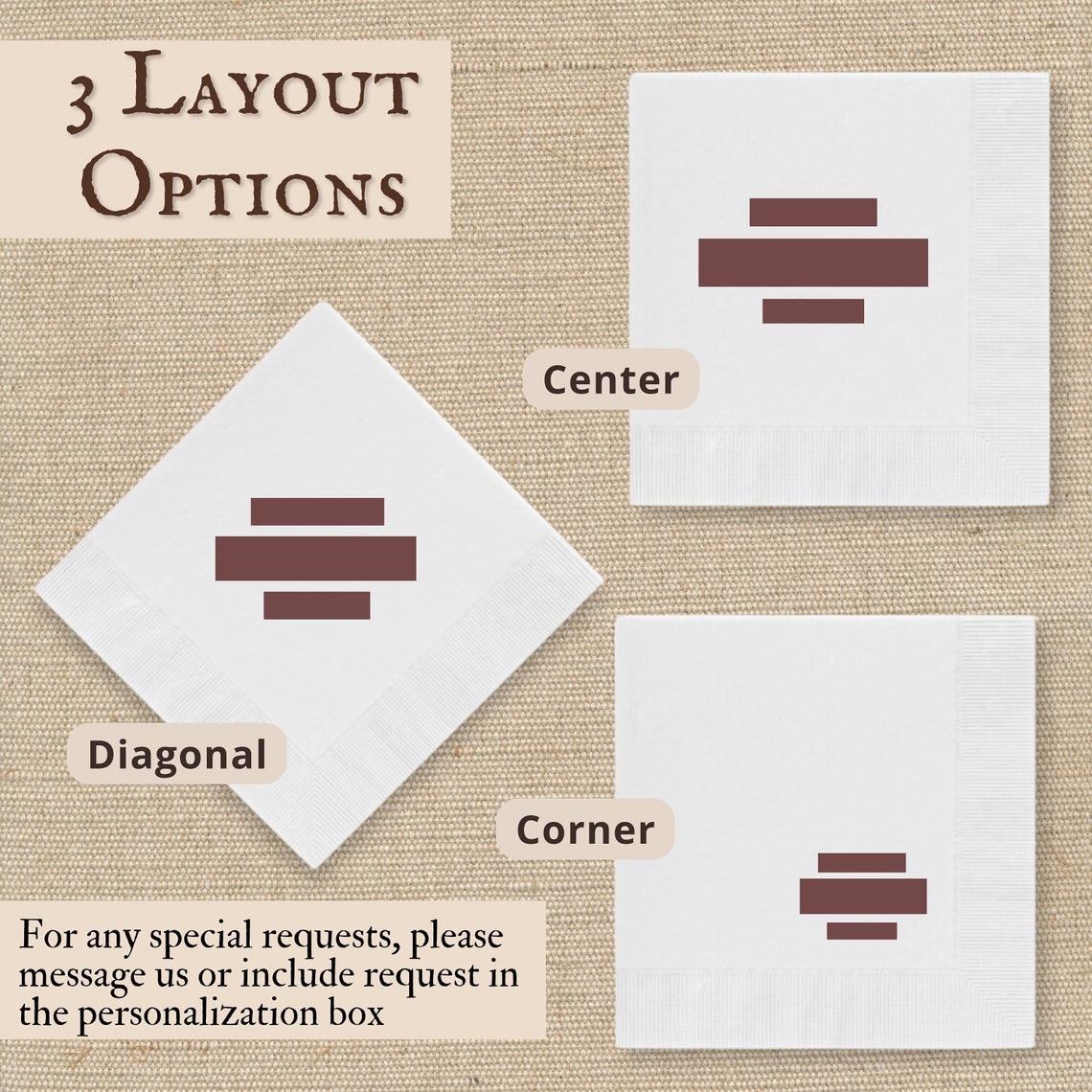 Custom Wedding Napkins Personalized Name Napkin Wedding Rehearsal ...