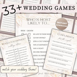 Printable Wedding Games Template Editable Wedding Reception Table ...