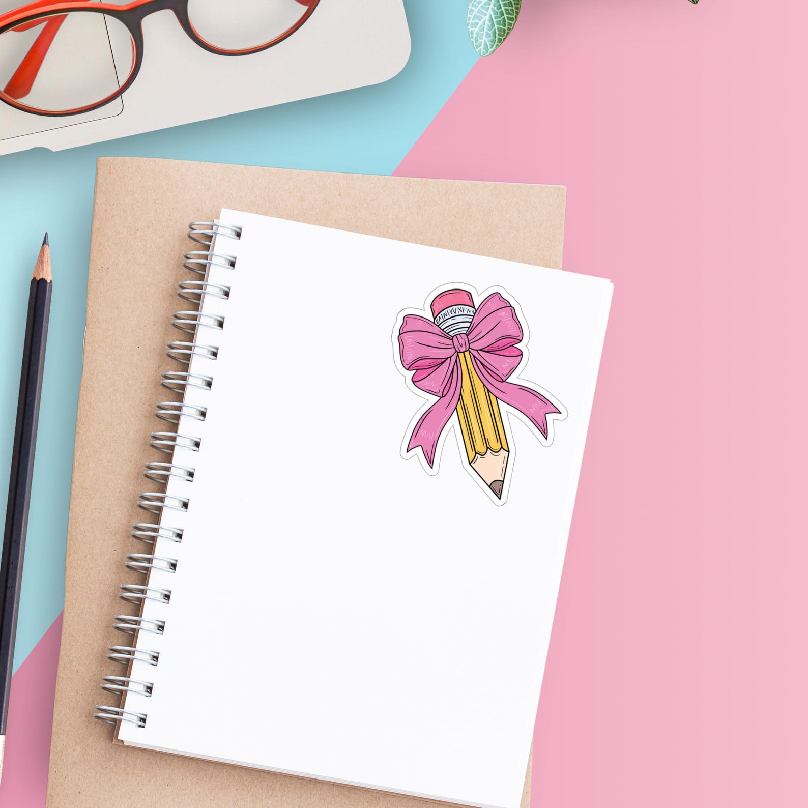 Coquette Bow Pencil Teacher Sticker, Coquette Classroom Decor, Laptop ...