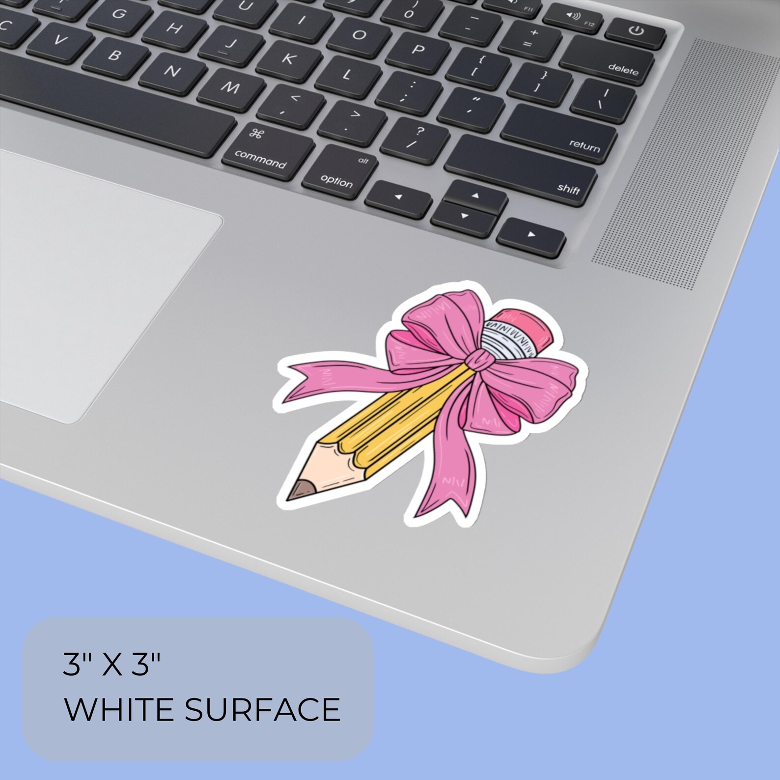 Coquette Bow Pencil Teacher Sticker, Coquette Classroom Decor, Laptop ...