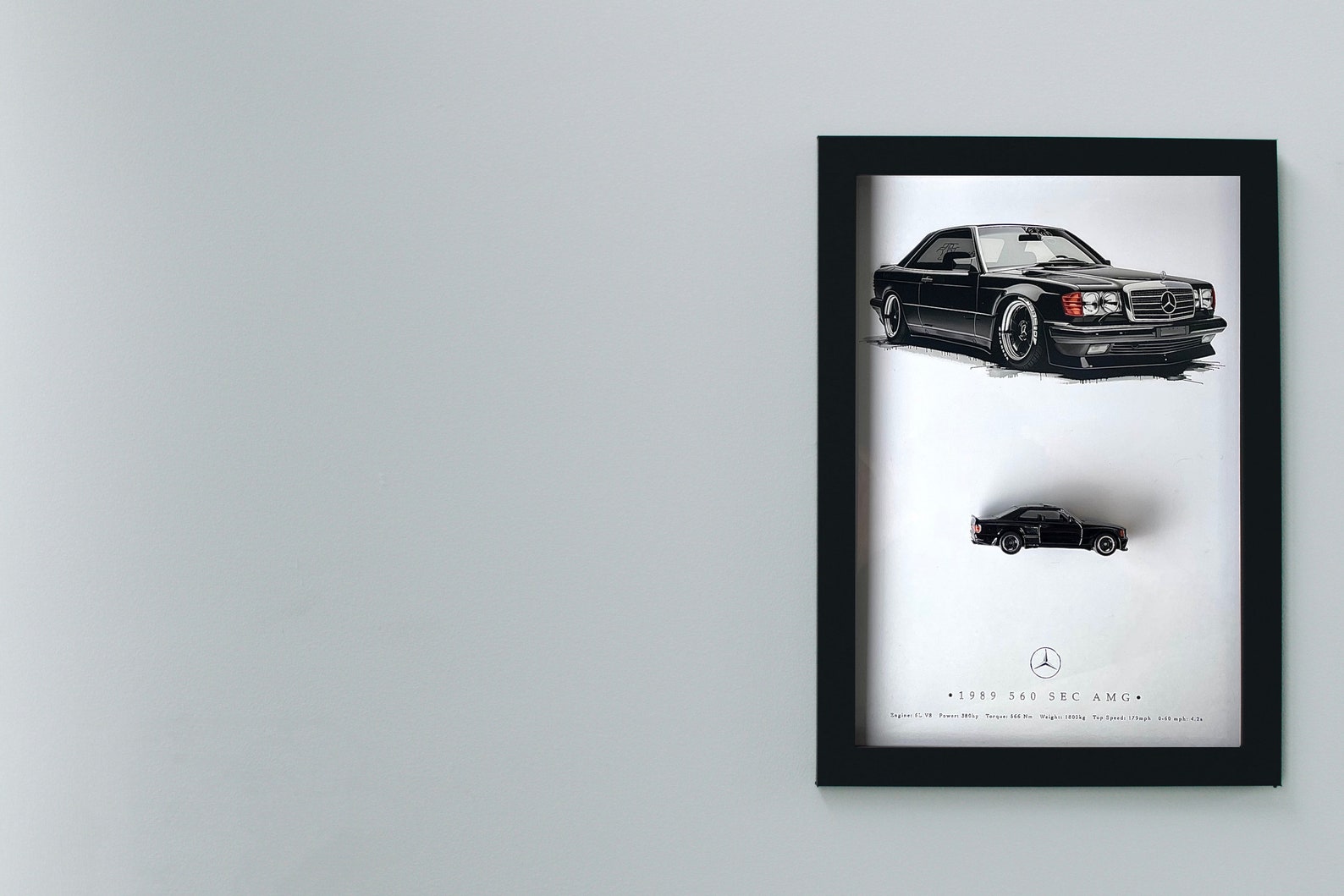 Framed Car Wall Art 1989 Mercedes-benz AMG 3D Model Car Artwork ...