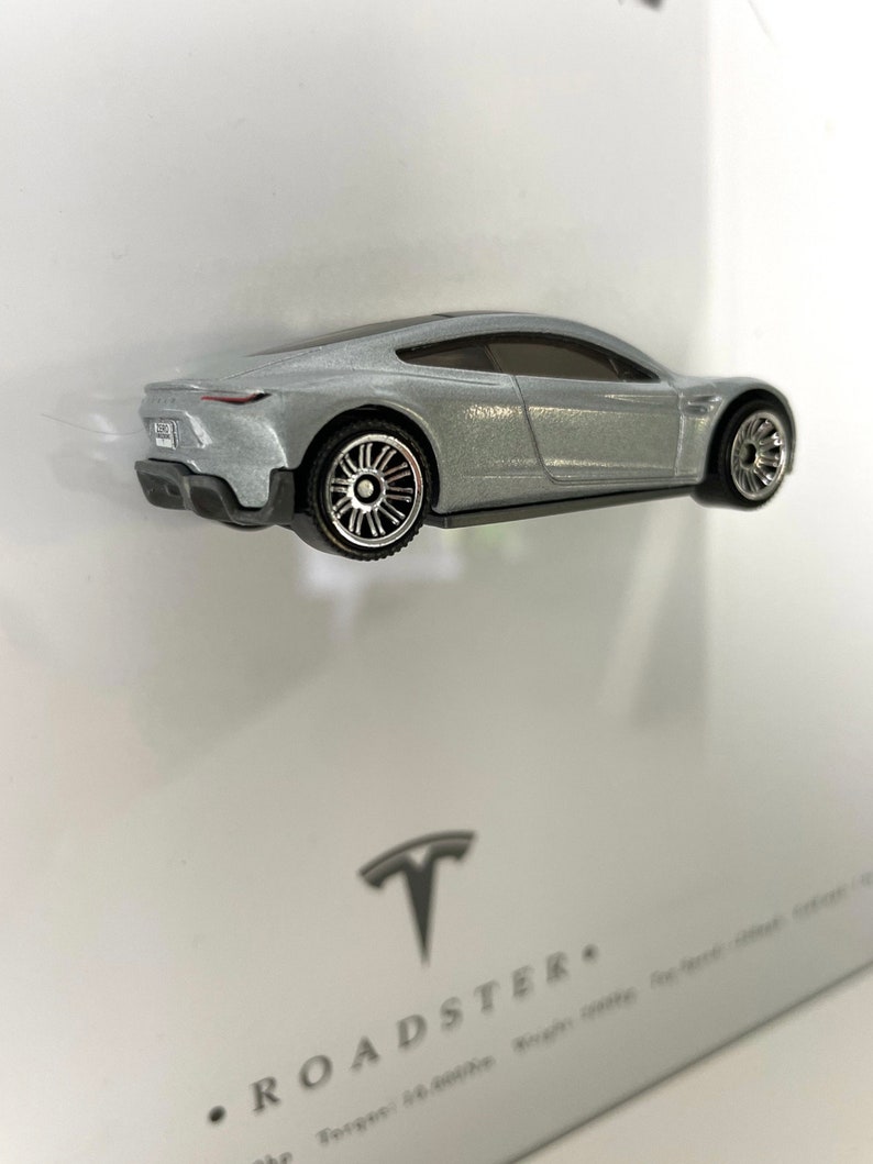 3D Framed Car Wall Art Tesla Roadster Model Car Artwork Automotive Art ...