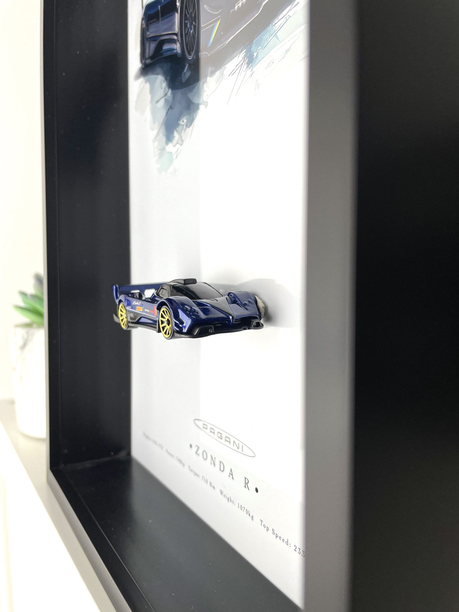 3D Framed Pagani Zonda Wall Art Model Artwork Car Wall Art | Automotive ...