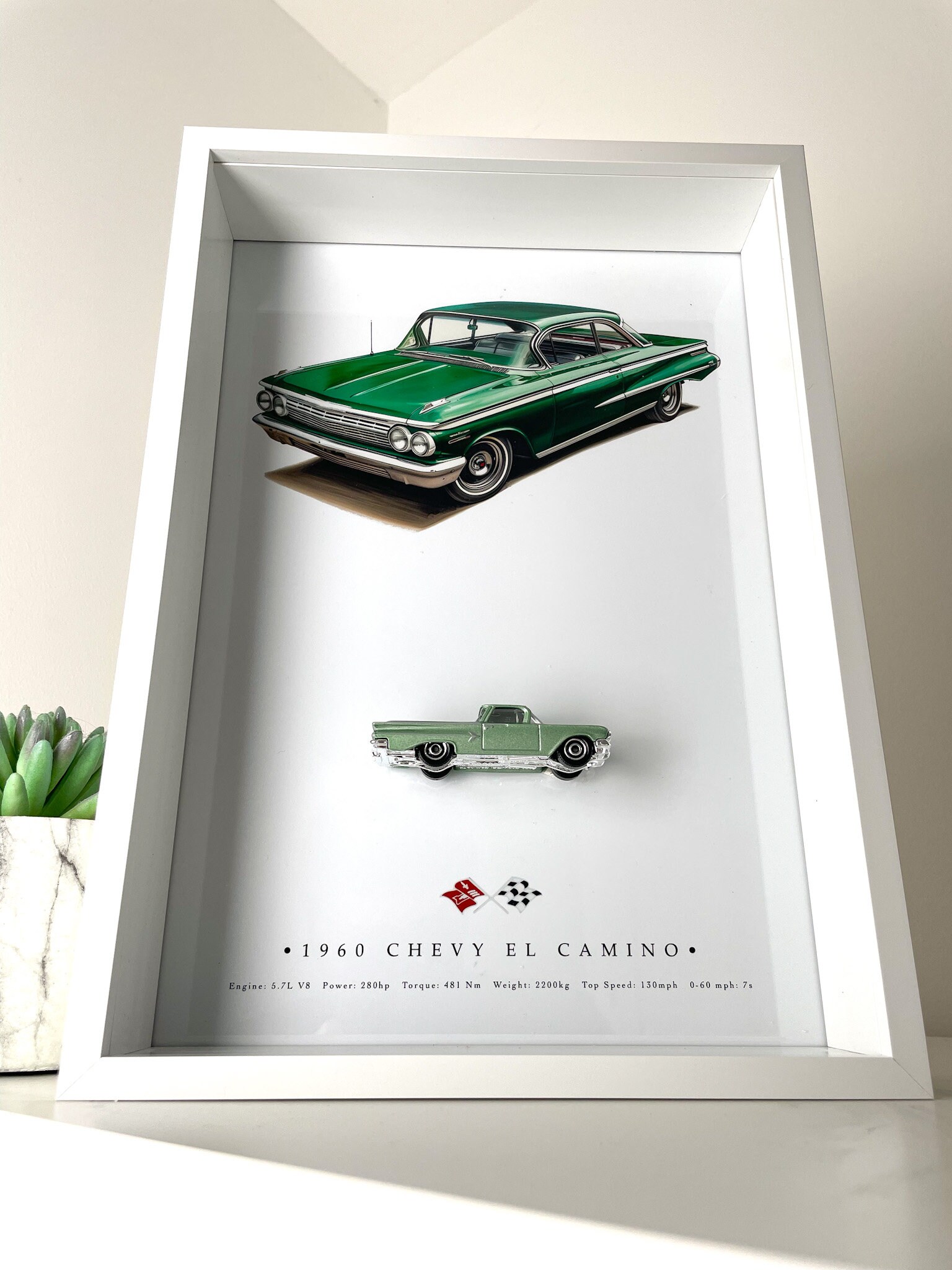 3D Framed Car Wall Art Chevrolet El Camino Vintage Car Artwork ...