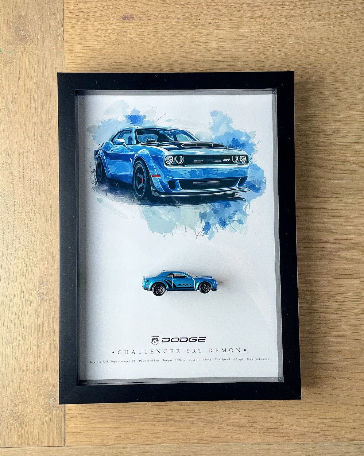 Framed Car Wall Art Dodge Challenger 3D Model Car Artwork Automotive ...