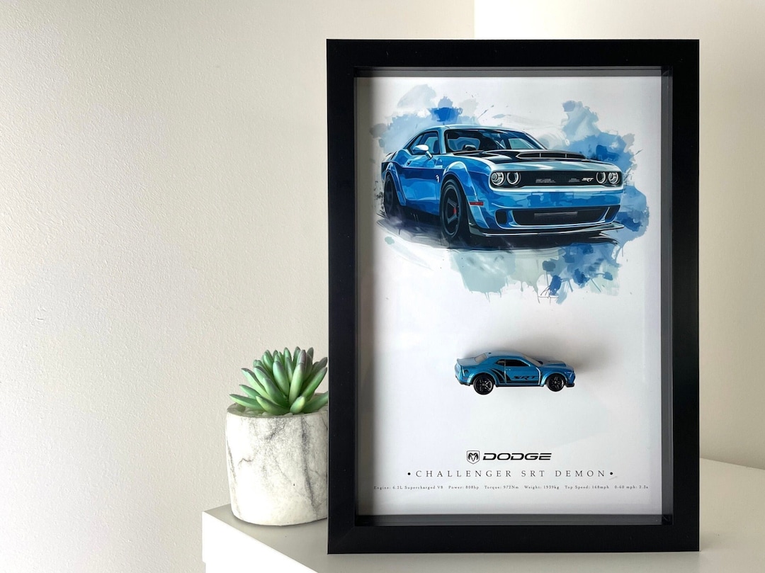 Framed Car Wall Art Dodge Challenger 3D Model Car Artwork Automotive ...