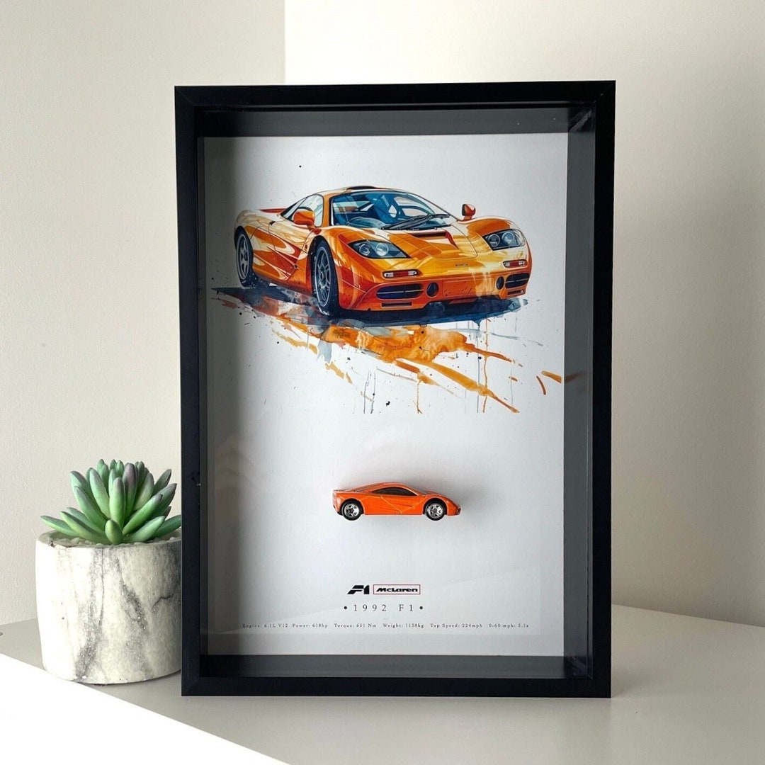 3D Framed Custom Car Wall Art Mclaren F1 Artwork | Motorsport Art ...