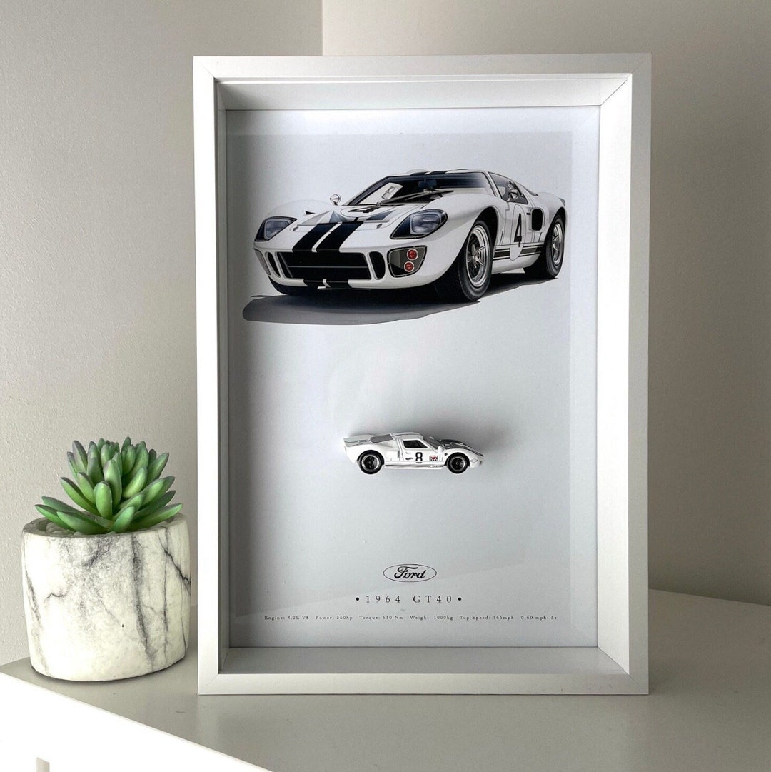 3D Framed Custom Car Wall Art Ford GT40 Artwork Motorsport Art Ford ...