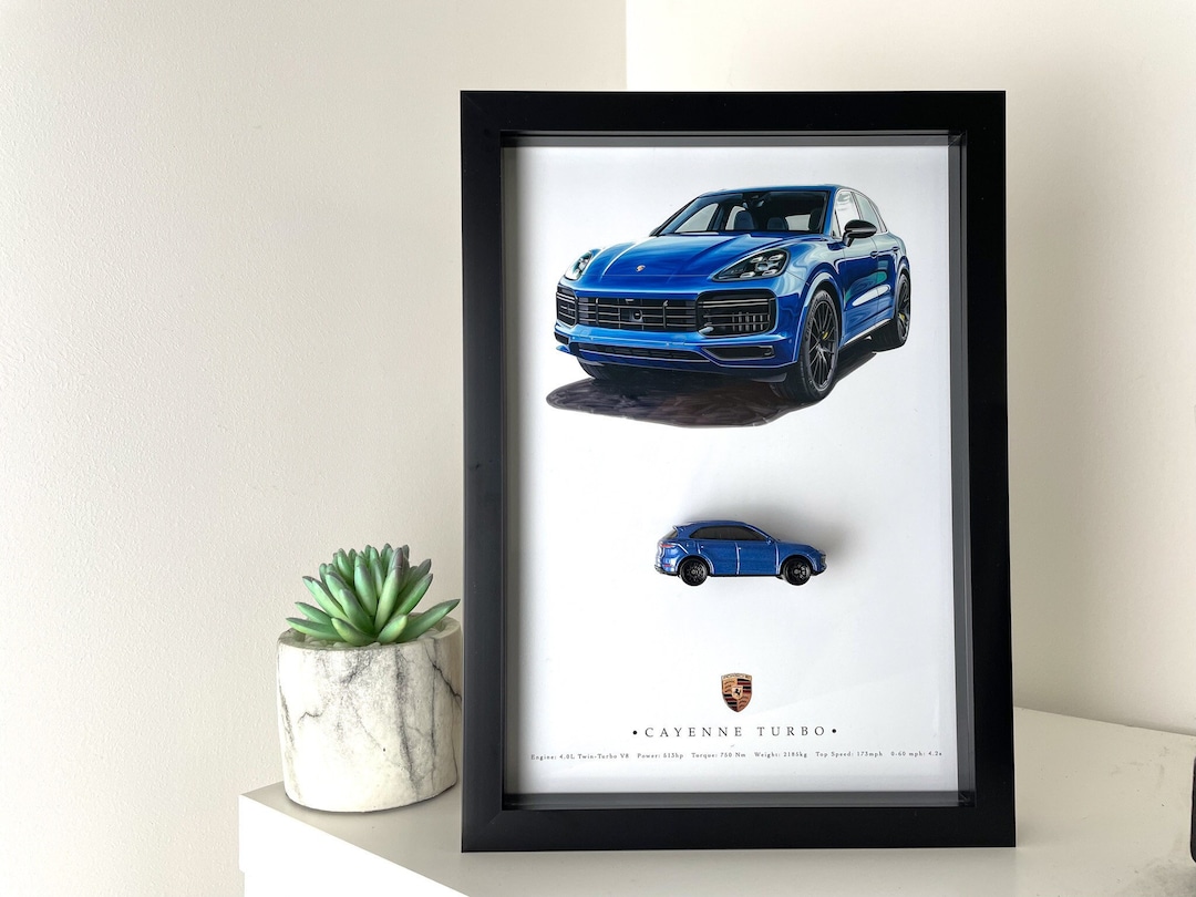 Framed Car Wall Art Porsche Cayenne 3D Car Artwork Automotive Art ...