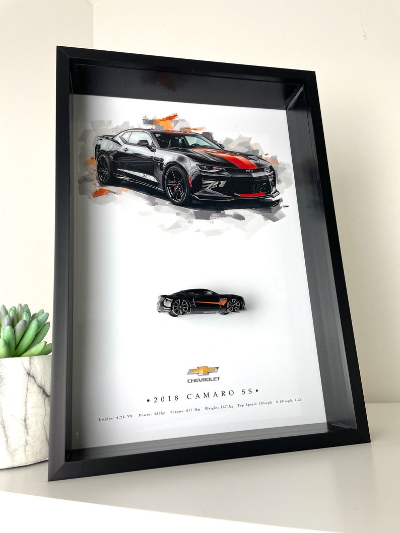 3D Framed Car Wall Art Chevrolet Camaro Model Car Artwork | Automotive ...