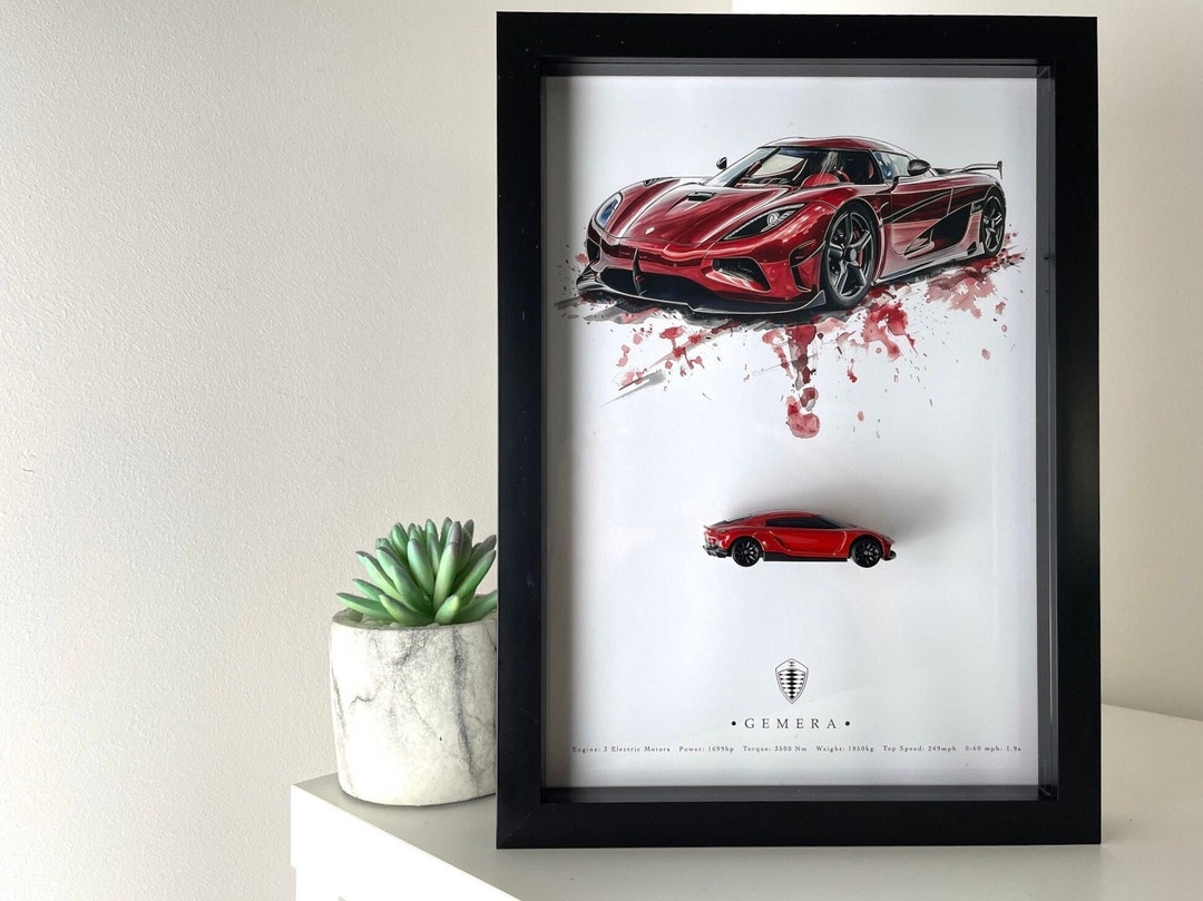 Framed Car Wall Art Koenigsegg Gemera 3D Model Car Artwork | Automotive ...