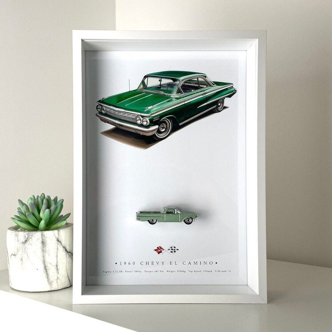 3D Framed Car Wall Art Chevrolet El Camino Vintage Car Artwork ...