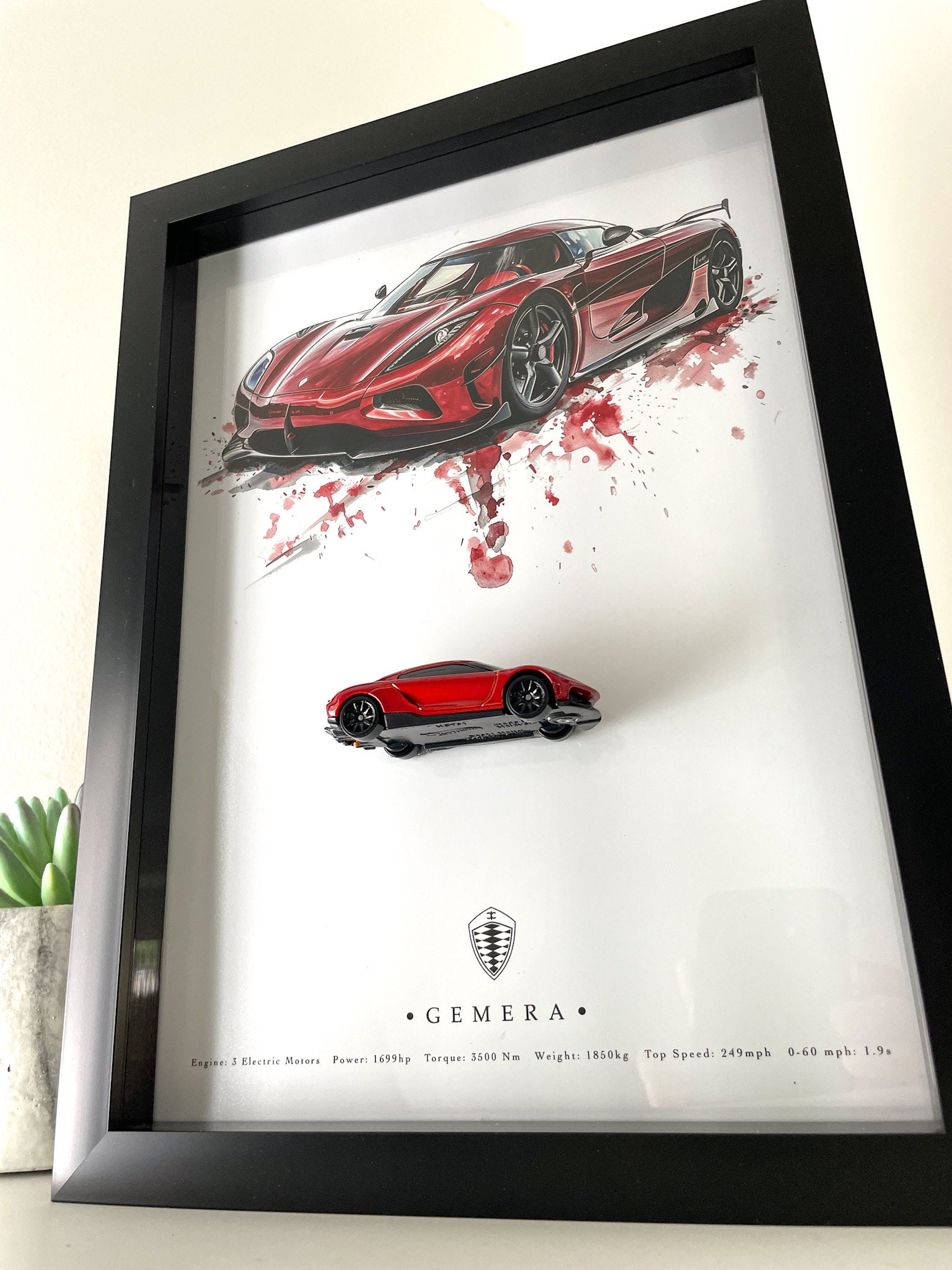 Framed Car Wall Art Koenigsegg Gemera 3D Model Car Artwork | Automotive ...