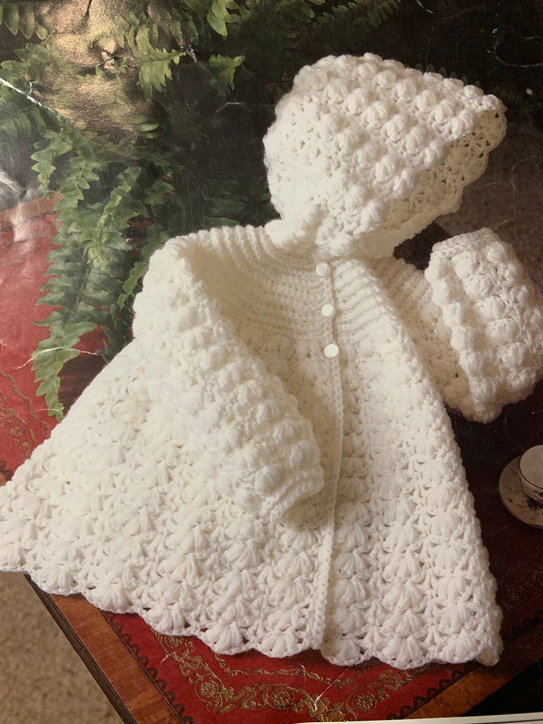 Crochet Vintage Hooded Baby Jacket Pattern Instant PDF Digital Download ...