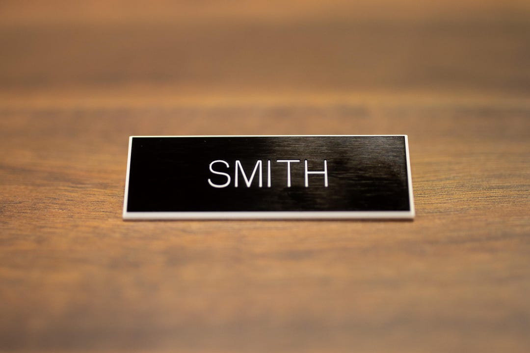 Military Black Plastic Name Plate, Pin-on, Badge, Custom Name Plate ...