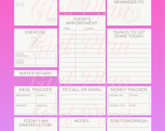 Purple ADHD Printable Planner. Daily and Weekly Schedule Plus Weekly ...