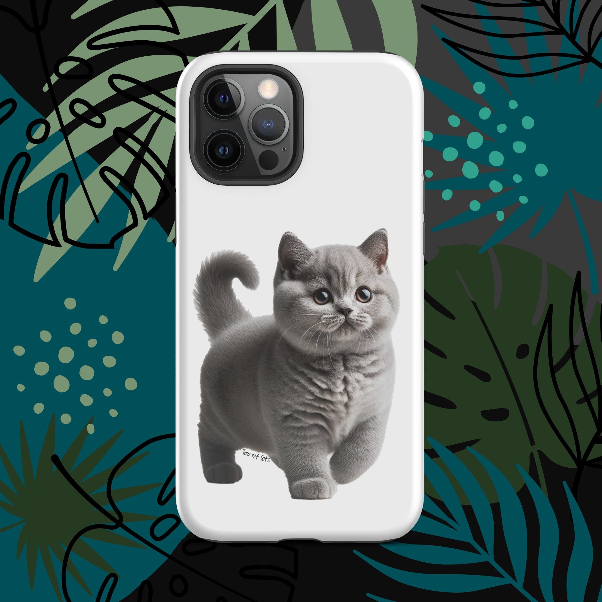 British Shorthair Cat Magsafe Tough iPhone Case, Gray Cat Magsafe Tough ...