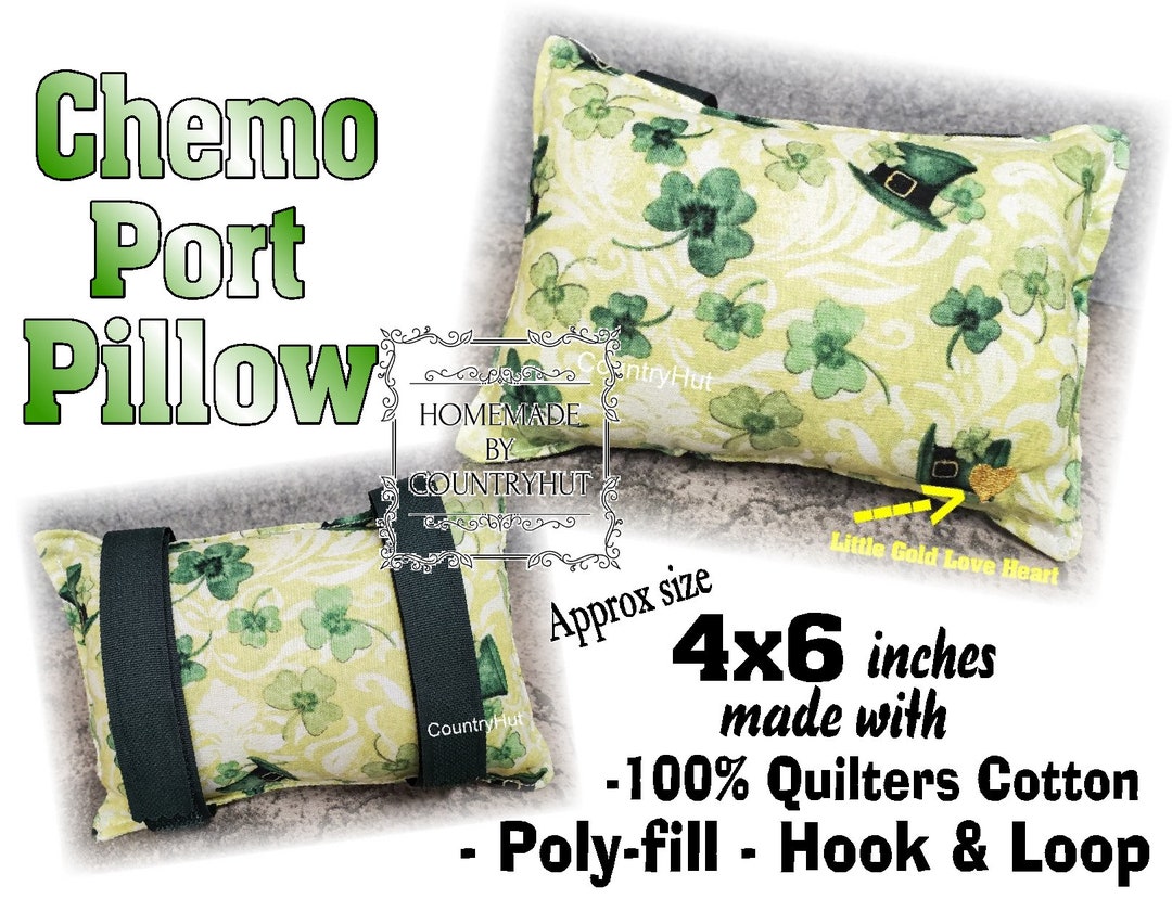 CLOVERS Irish Top Hat / Cancer Awareness / Port-a-cath Pillow ...