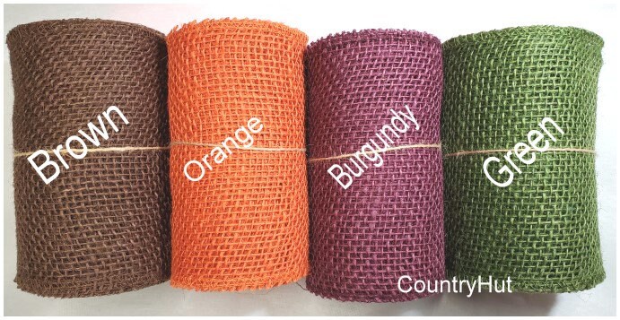 Unwired BURLAP- Jute Ribbon - Wreath Sash Craft Supplies Wreath Bows ...