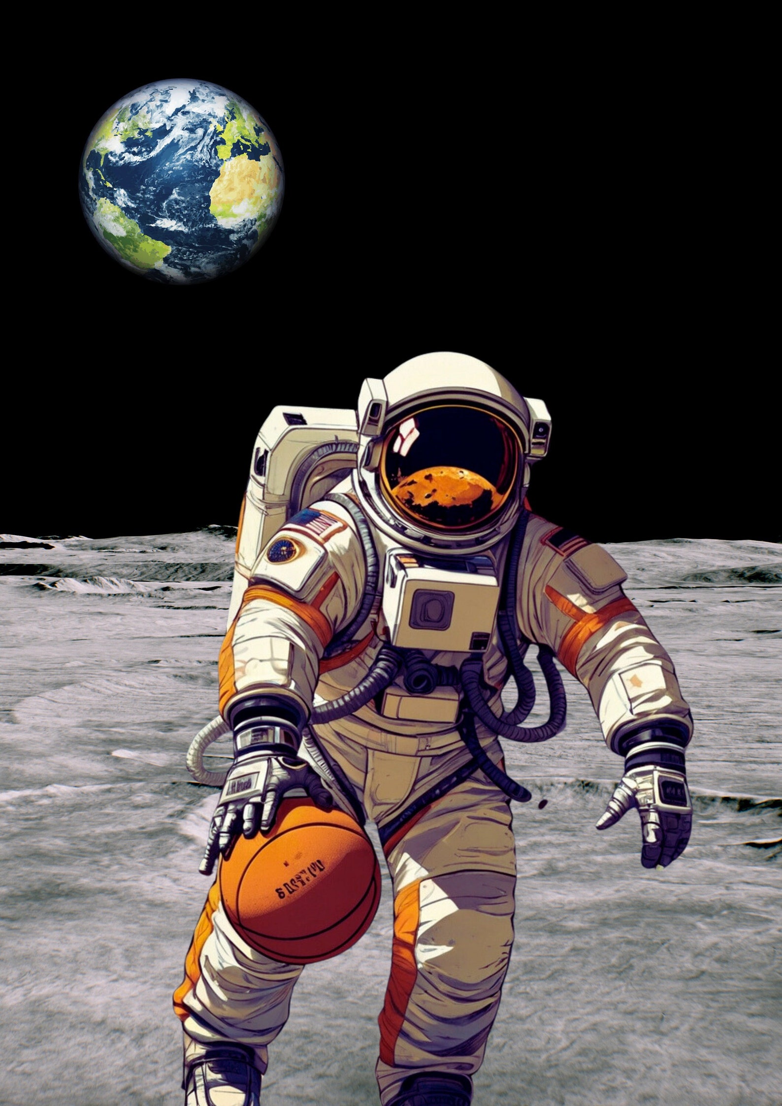 Astronaut Playing Basketball Printable Art - Etsy