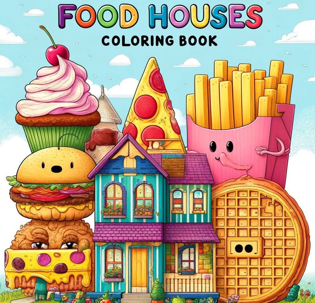 Food Houses Coloring Book - Etsy