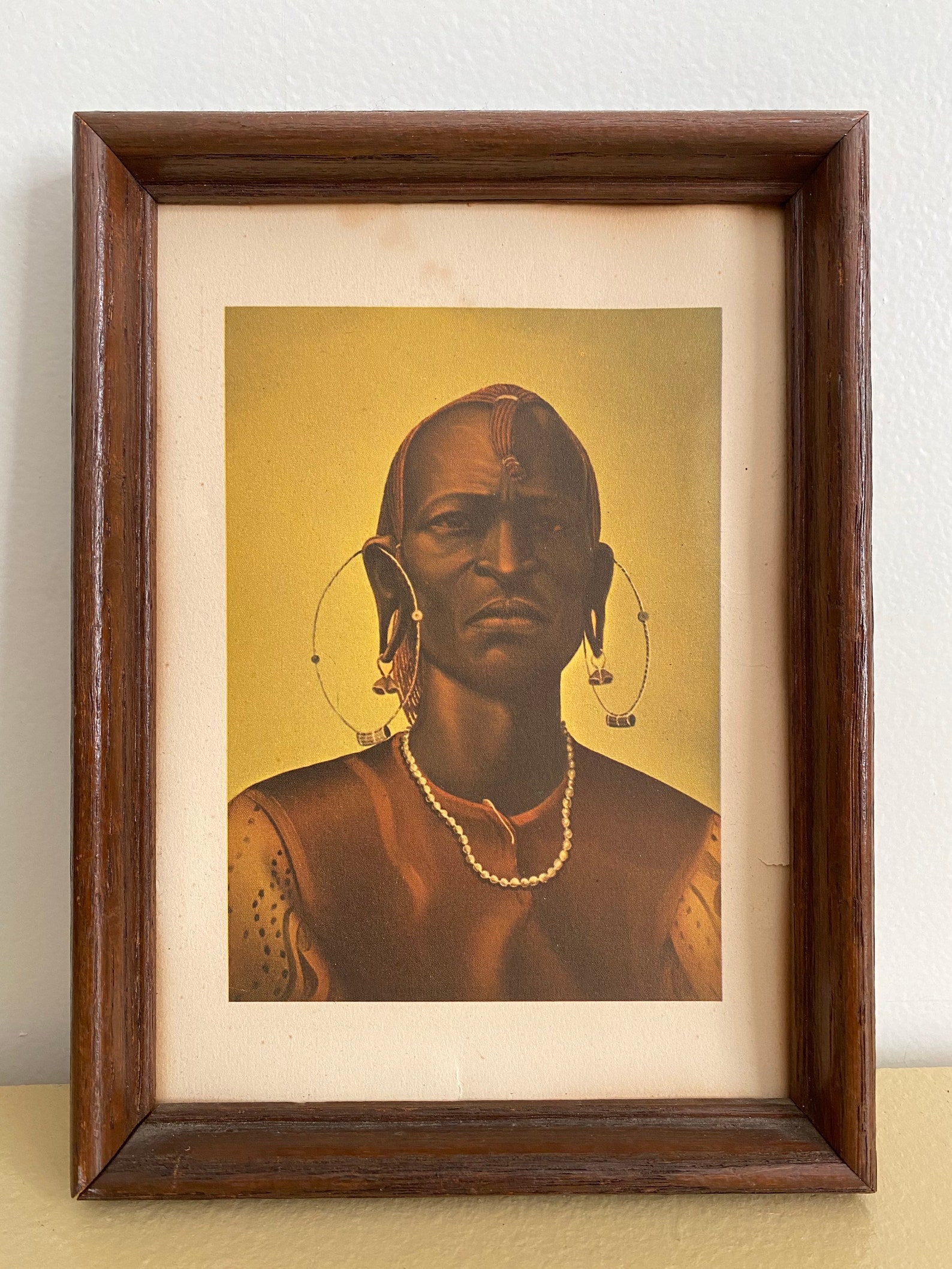 Vintage Framed Antique Book Drawing of Massai Warrior - Etsy
