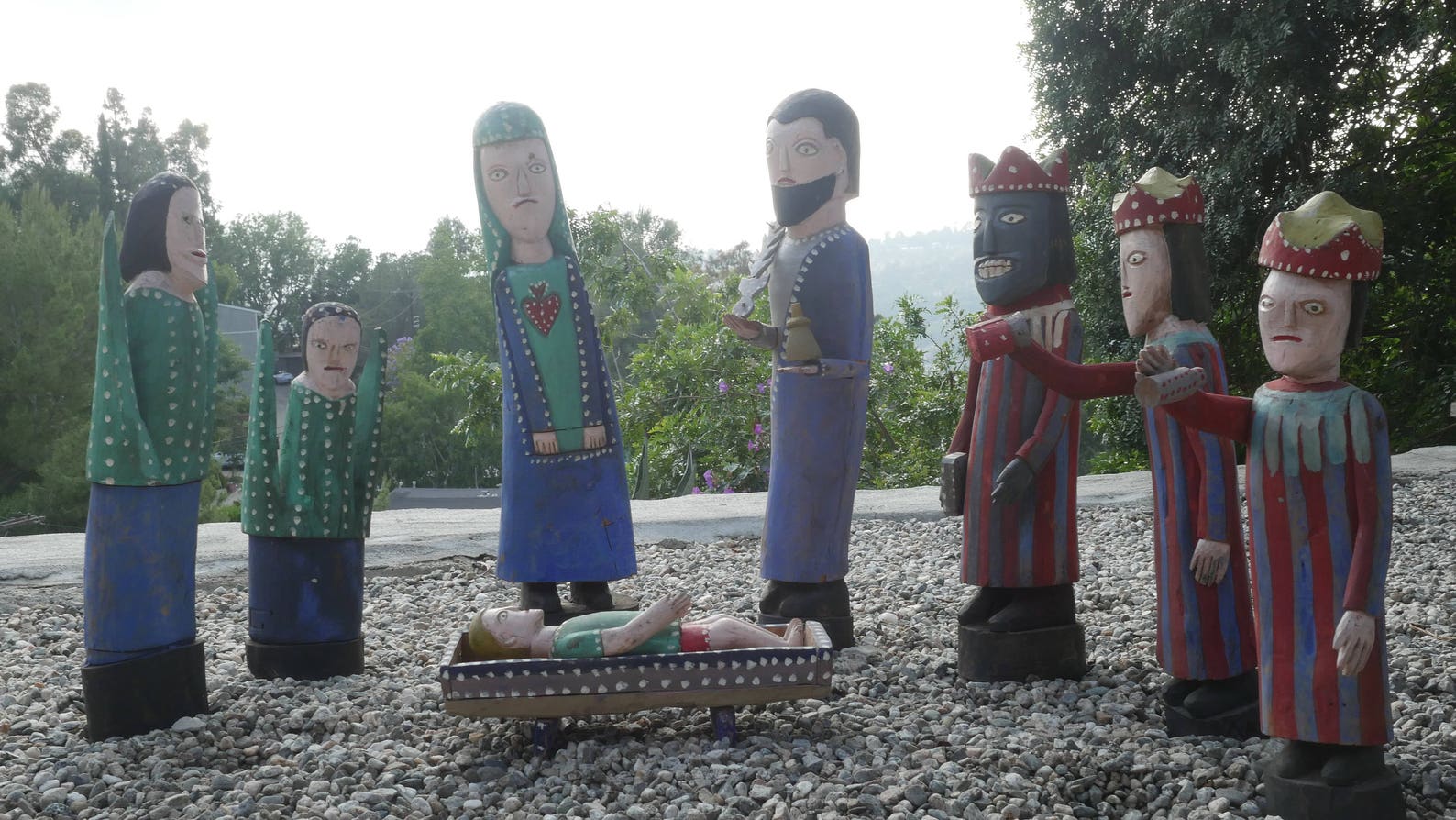 All Original Very Rare King Size Wood Carved Nativity Set by Famous and ...