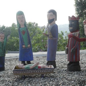 All Original Very Rare King Size Wood Carved Nativity Set by Famous and ...
