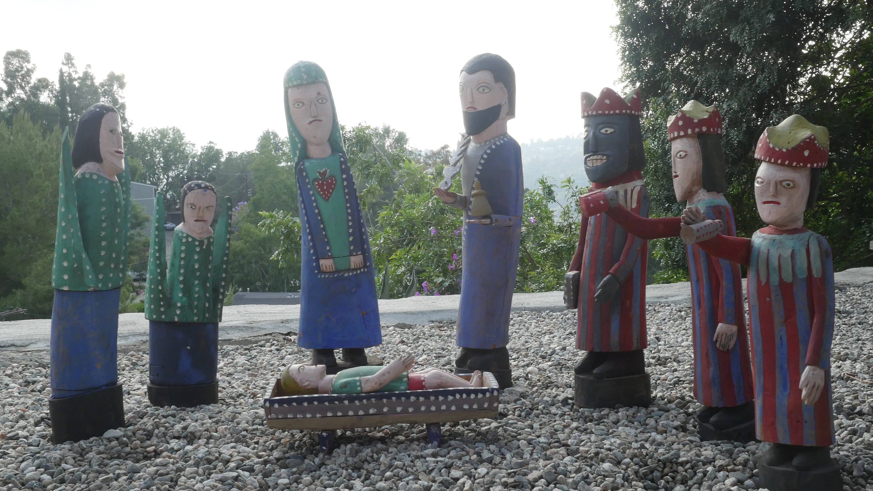 All Original Very Rare King Size Wood Carved Nativity Set by Famous and ...