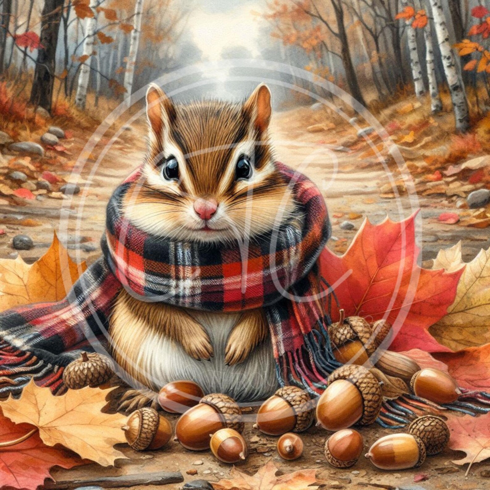 4 Fall Chipmunk Mini Printable Bundle, Fall/harvest Print, Digital ...