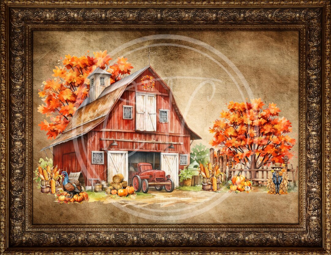 Fall Barn Printable, Autumn Print, Digital Download - Etsy