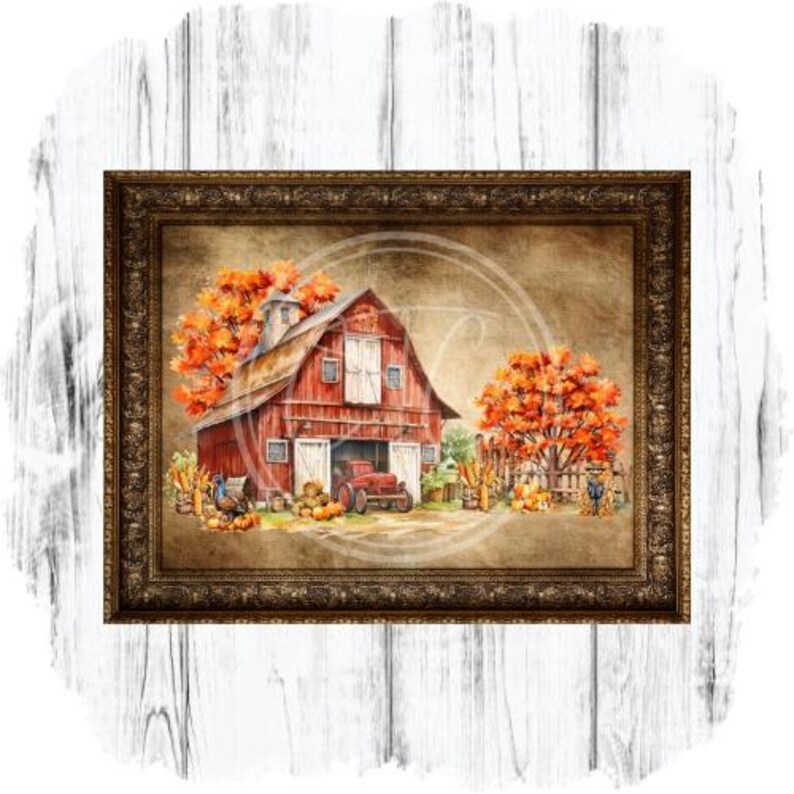 Fall Barn Printable, Autumn Print, Digital Download - Etsy