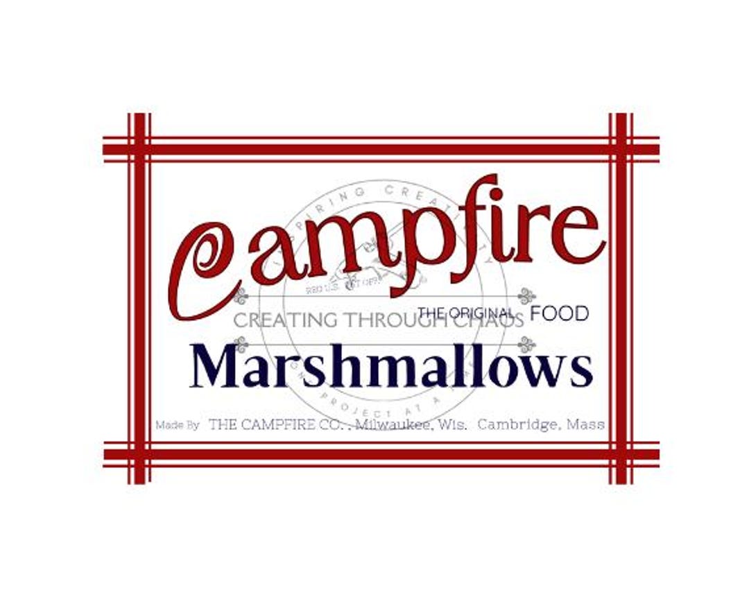 Vintage Inspired Campfire Marshmallow Label, Printable, Printable ...