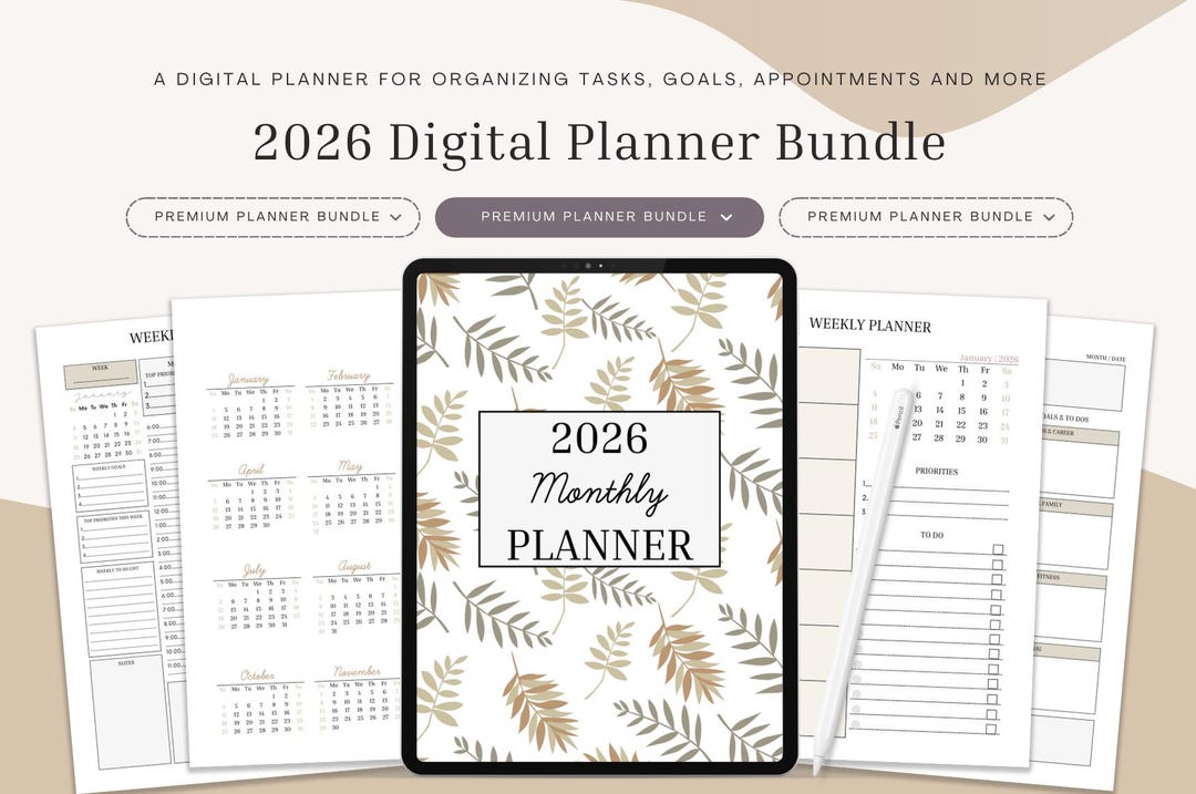 Monthly Planner Editable or Printable Template | 2026 Planner | Digital ...