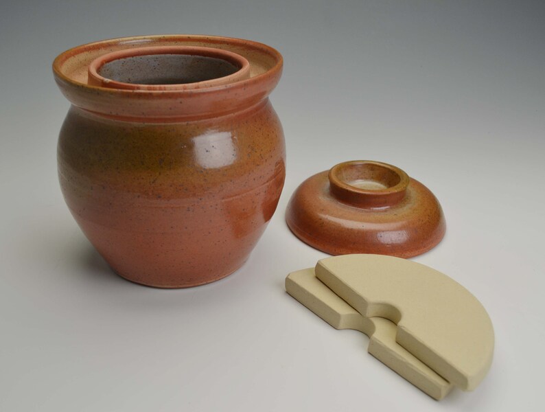 Fermentation Fermenting Pottery Crock Stoneware 1.5 Liter Sauerkraut ...