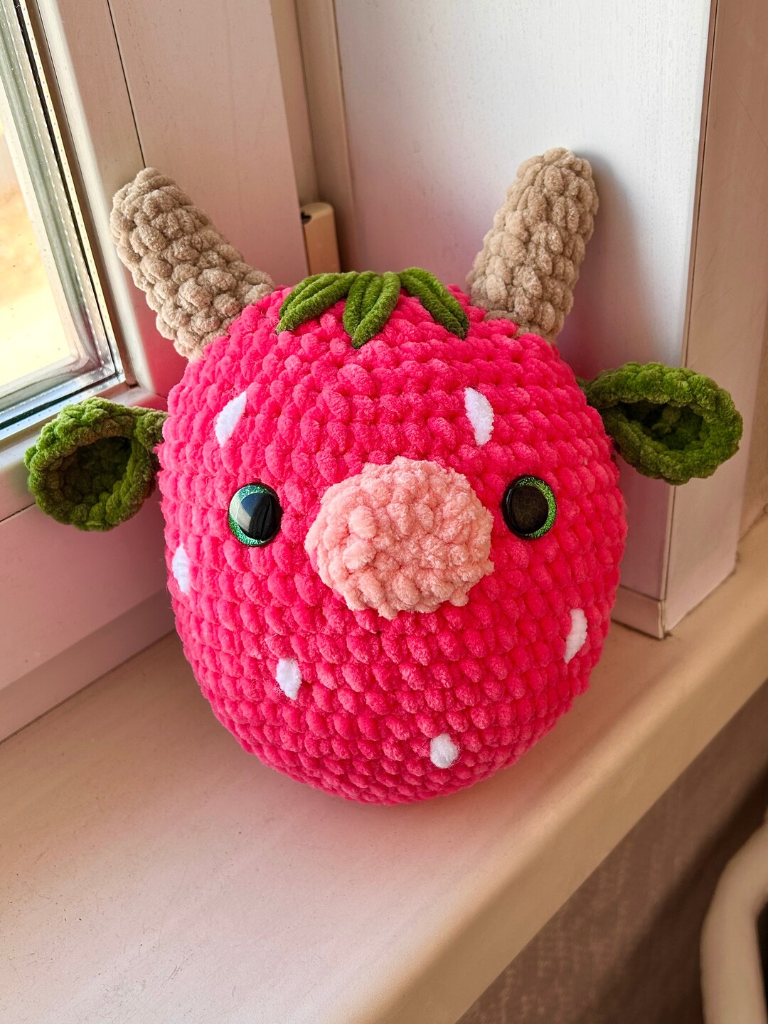 Crochet Strawberry Cow Pattern Amigurumi Cow Pattern Cute Squishy Cow ...