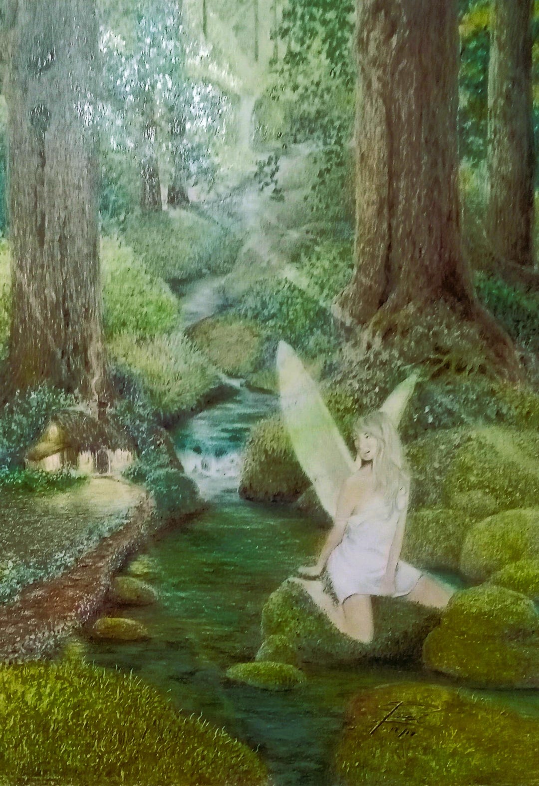 Original Creation, Color Pencil, Art, Hand Crafted, Forest Fairy, One ...