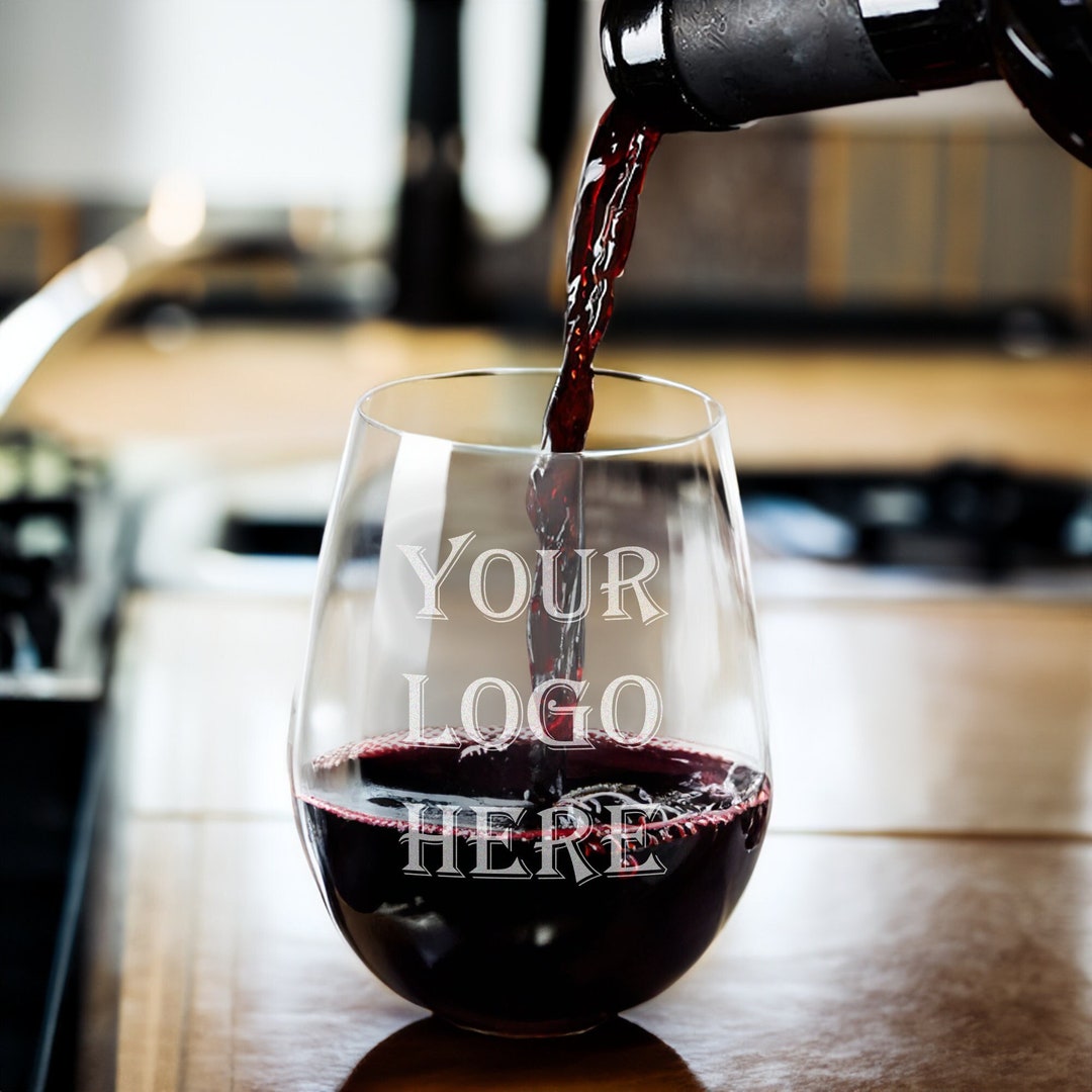 Custom Your Logo 15oz Stemless Wine Glasses Bulk, Personalized Wine ...