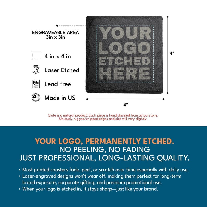 Custom Slate Coasters With Logo | Laser Engraved Stone Coasters ...