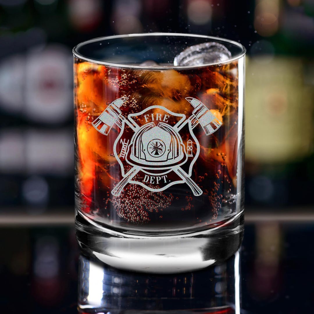 Custom Whiskey Glass, Personalized Engraved Glass for Firefighters ...