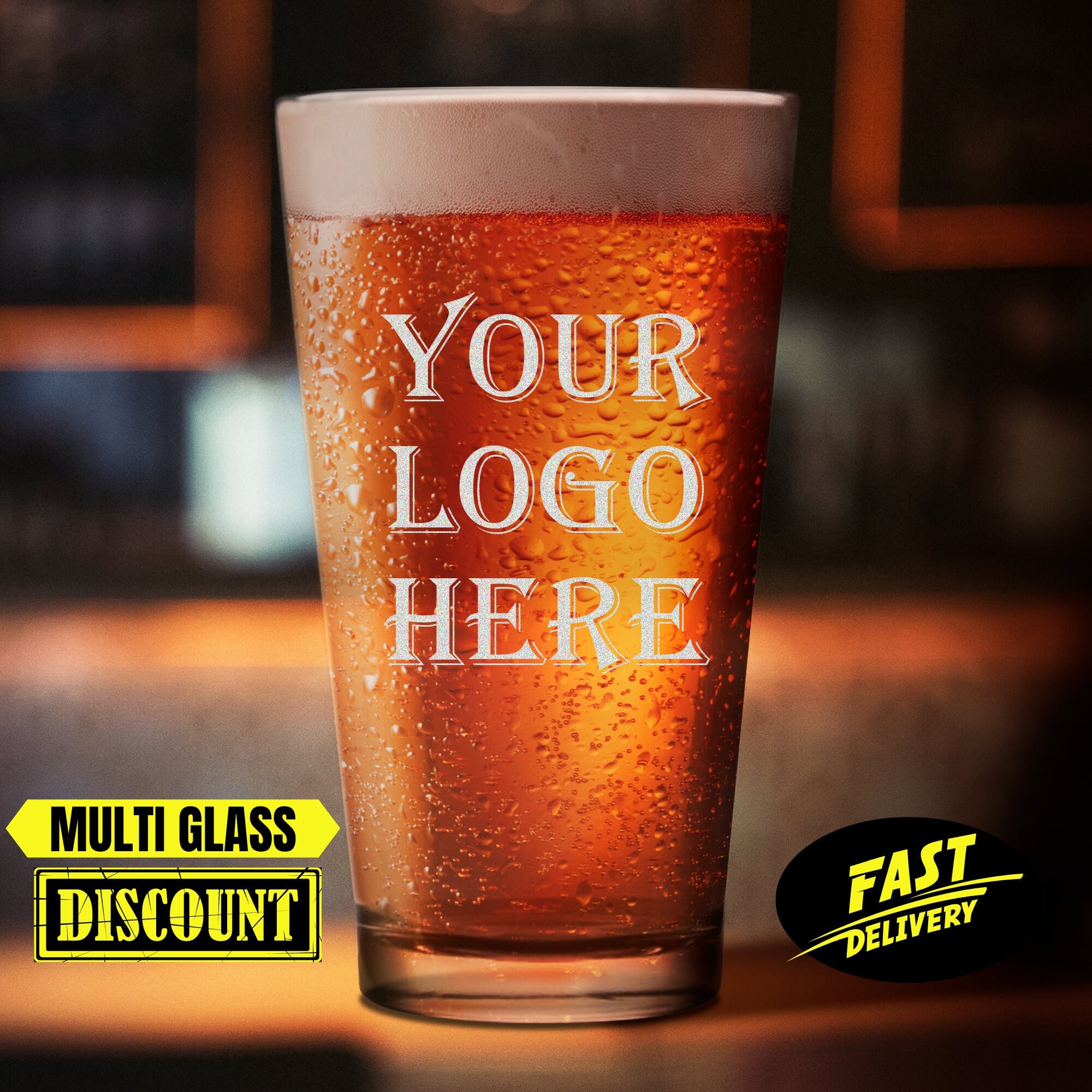 Personalized Your Logo Here Glass, Company Logo, Personalized Logo ...