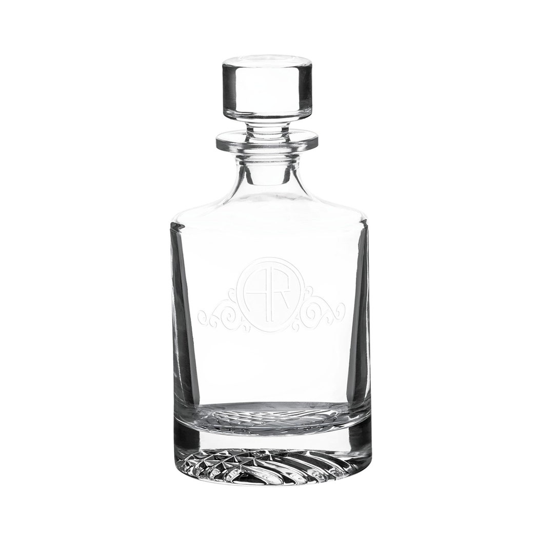Personalized Logo Round Glass Decanter Custom Engraved Decanter With ...