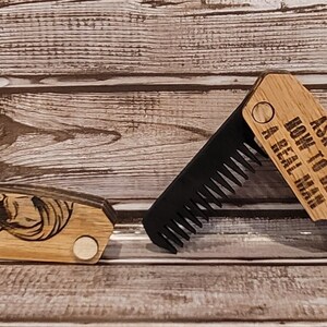 Custom Laser Cut Beard Comb - Etsy