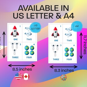 Outer Space Printable Learn to Count Preschool Flashcards: 1-10 ...