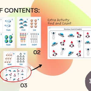 Outer Space Printable Learn to Count Preschool Flashcards: 1-10 ...