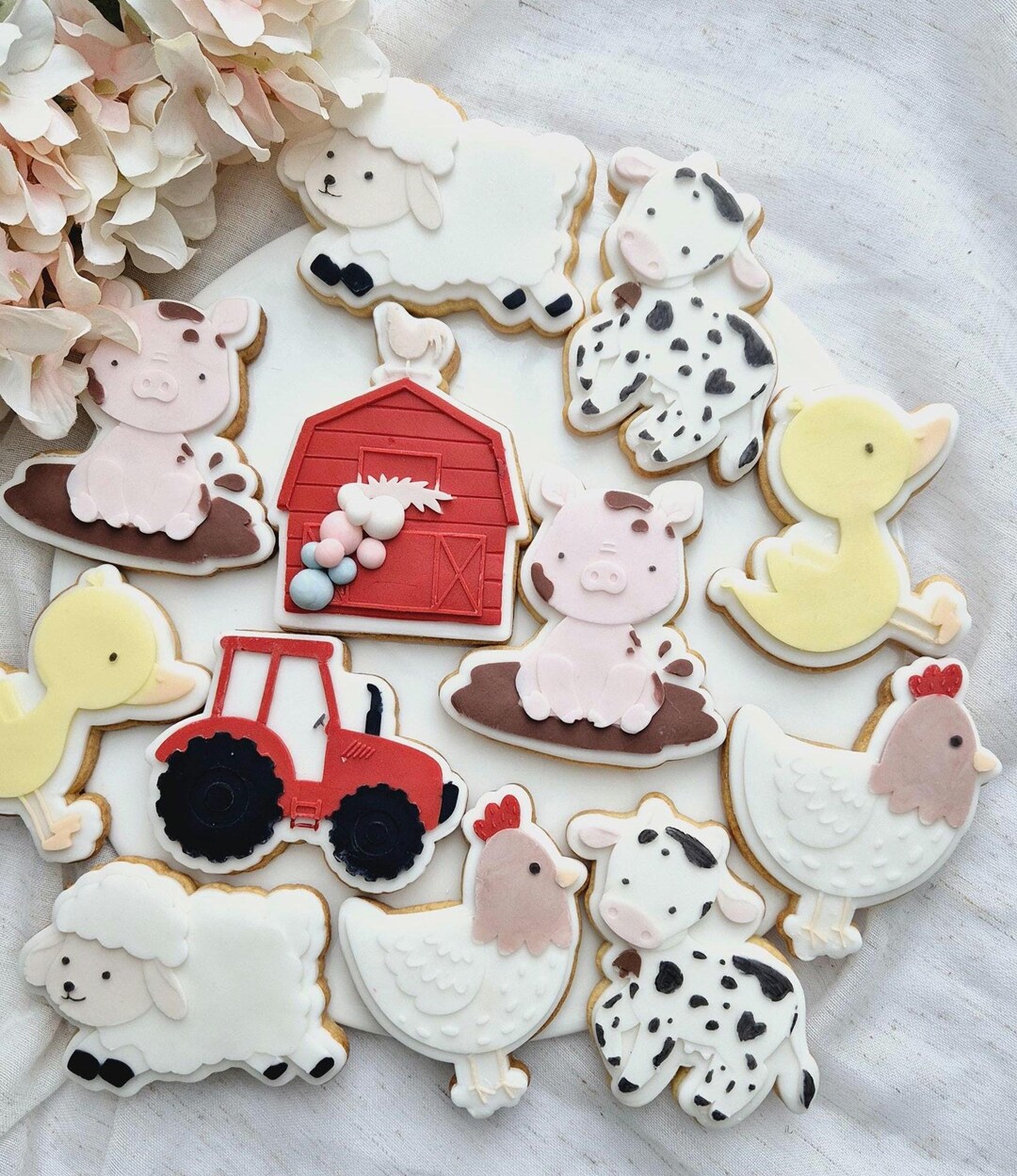 Farm Themed Cookies | Farm Animals Biscuits | Cow Cookies | Tractor ...