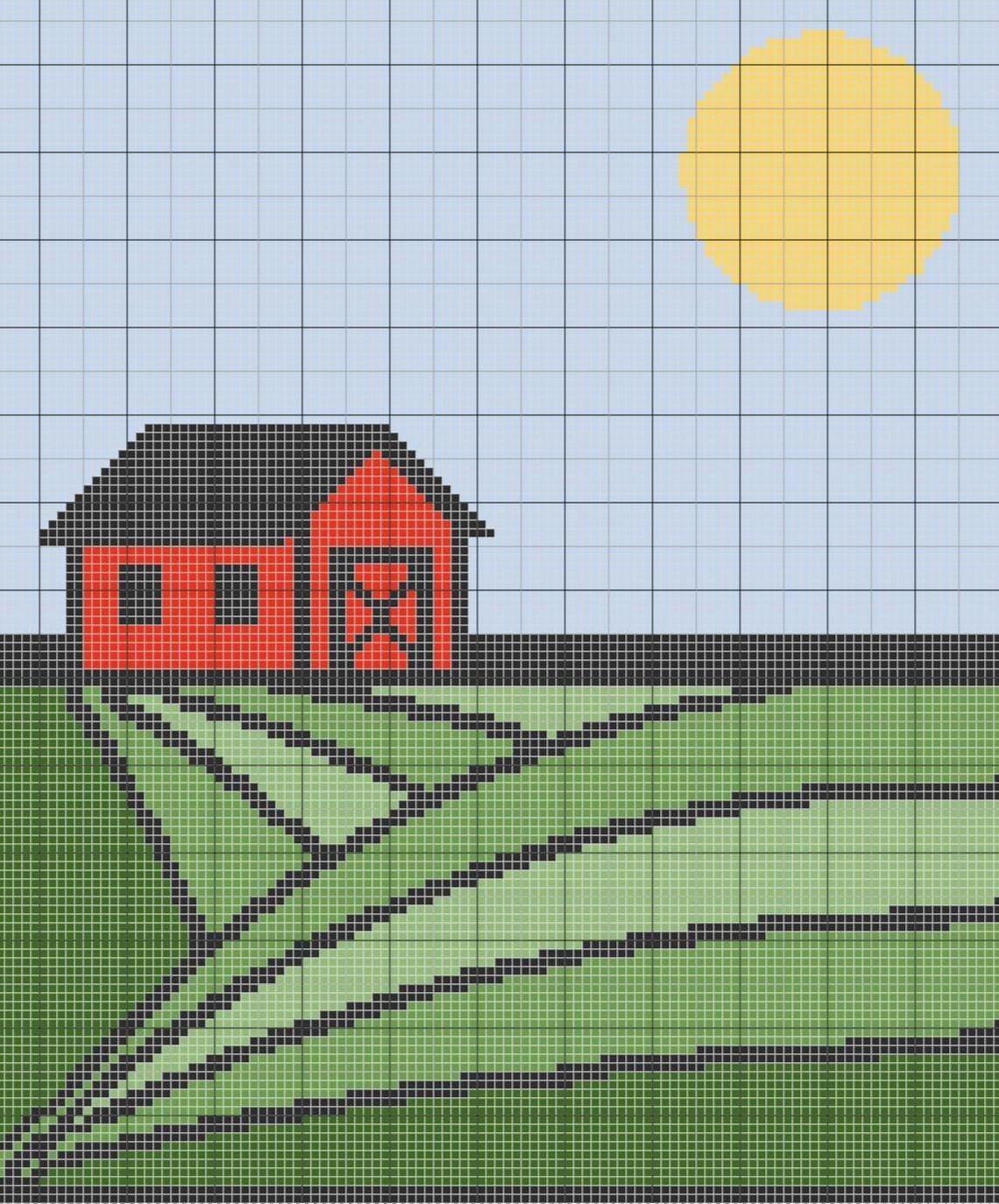 Farm C2C Crochet Blanket Pattern Corner to Corner - Etsy