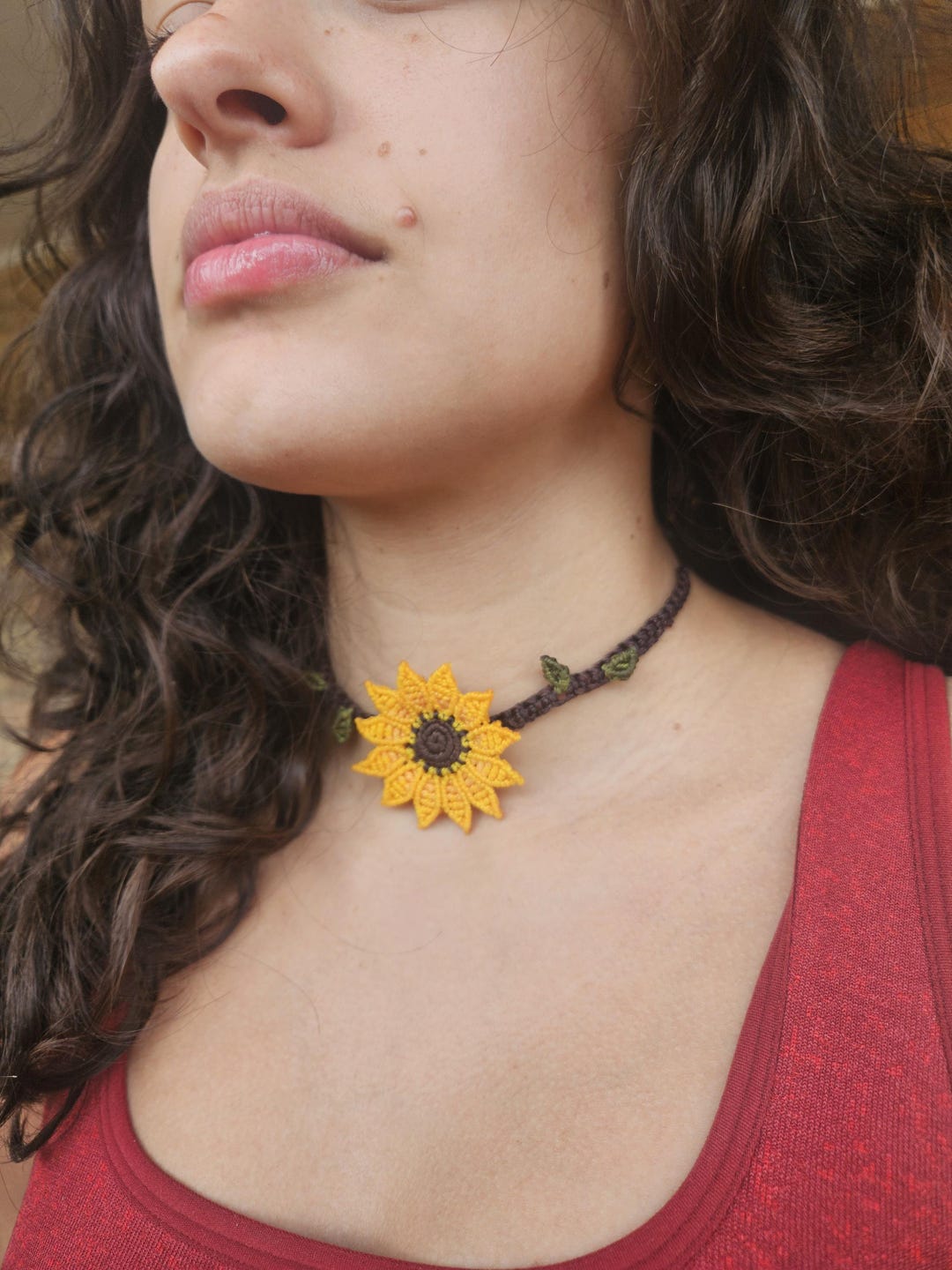 Sunflower Choker, Macrame Chocker, Flower Chocker, Chocker Jewelry - Etsy