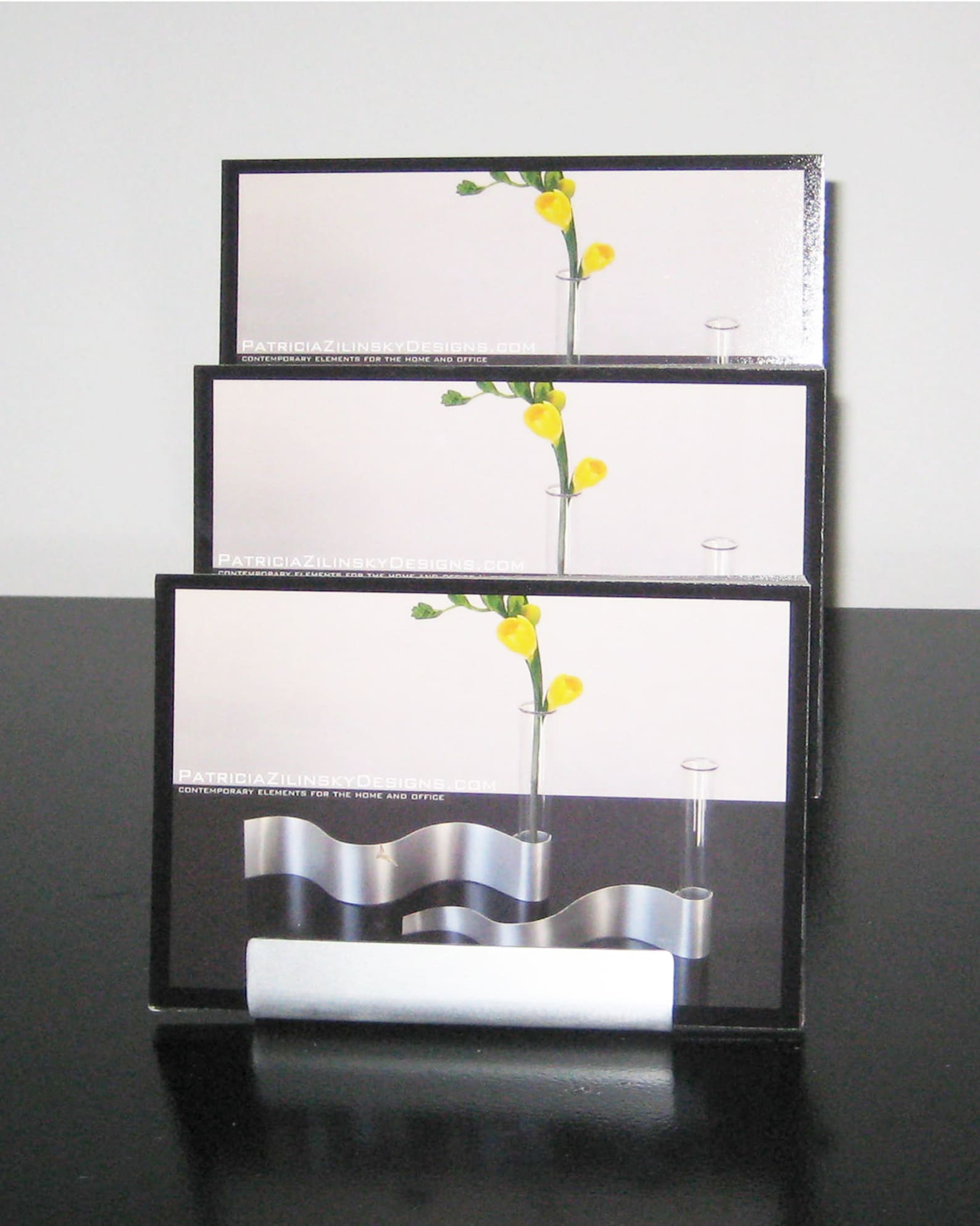 Modern Three Pocket Postcard Holder - Etsy