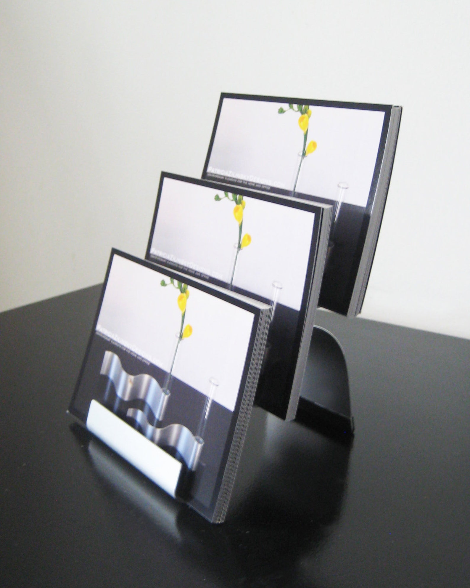 Modern Three Pocket Postcard Holder - Etsy